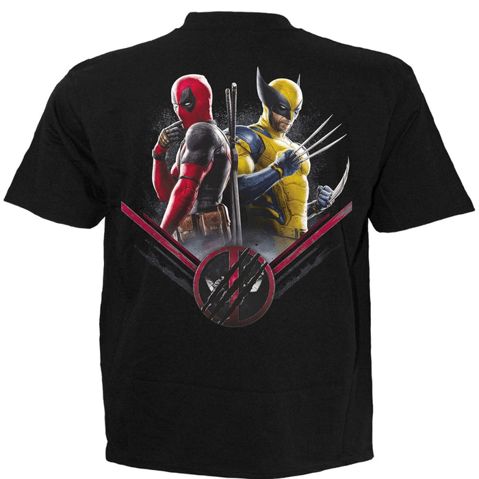 Deadpool Wolverine Bullseye Black T-Shirt - The Board Game Hut