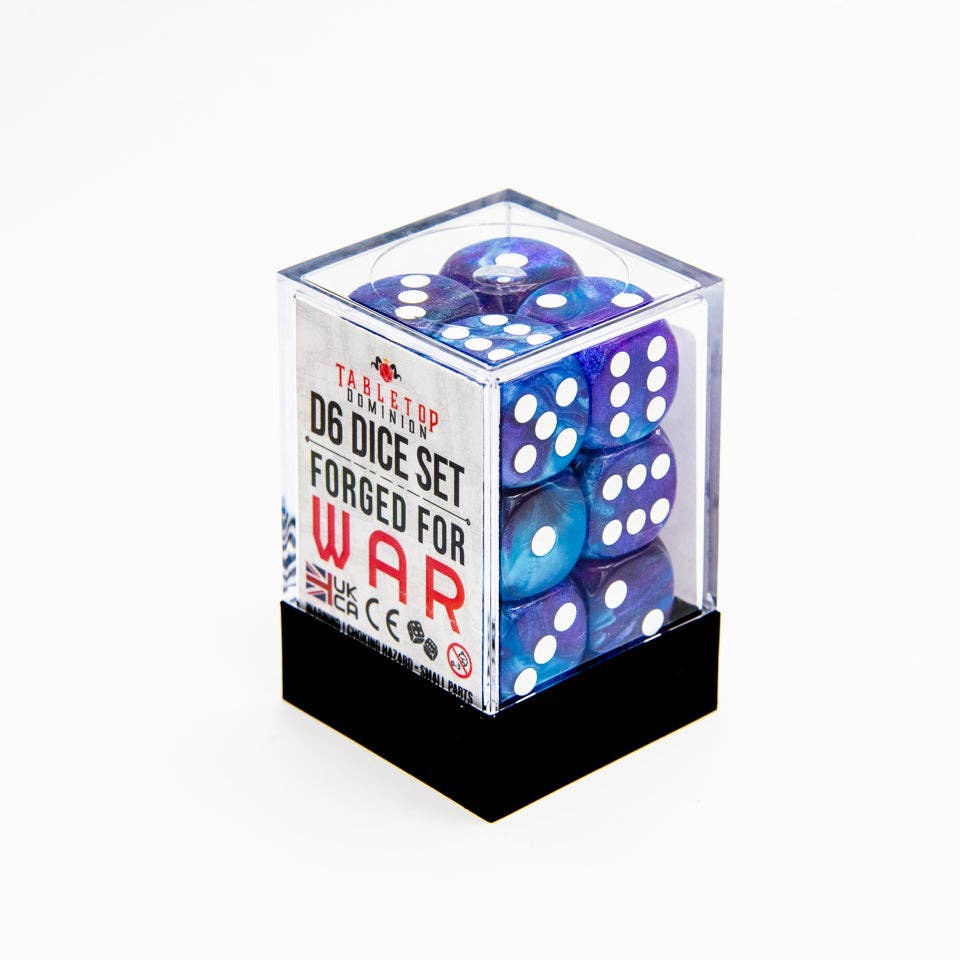 Iridescent D6 Dice Set | Purple Blue | RPG 12 Pack - The Board Game Hut