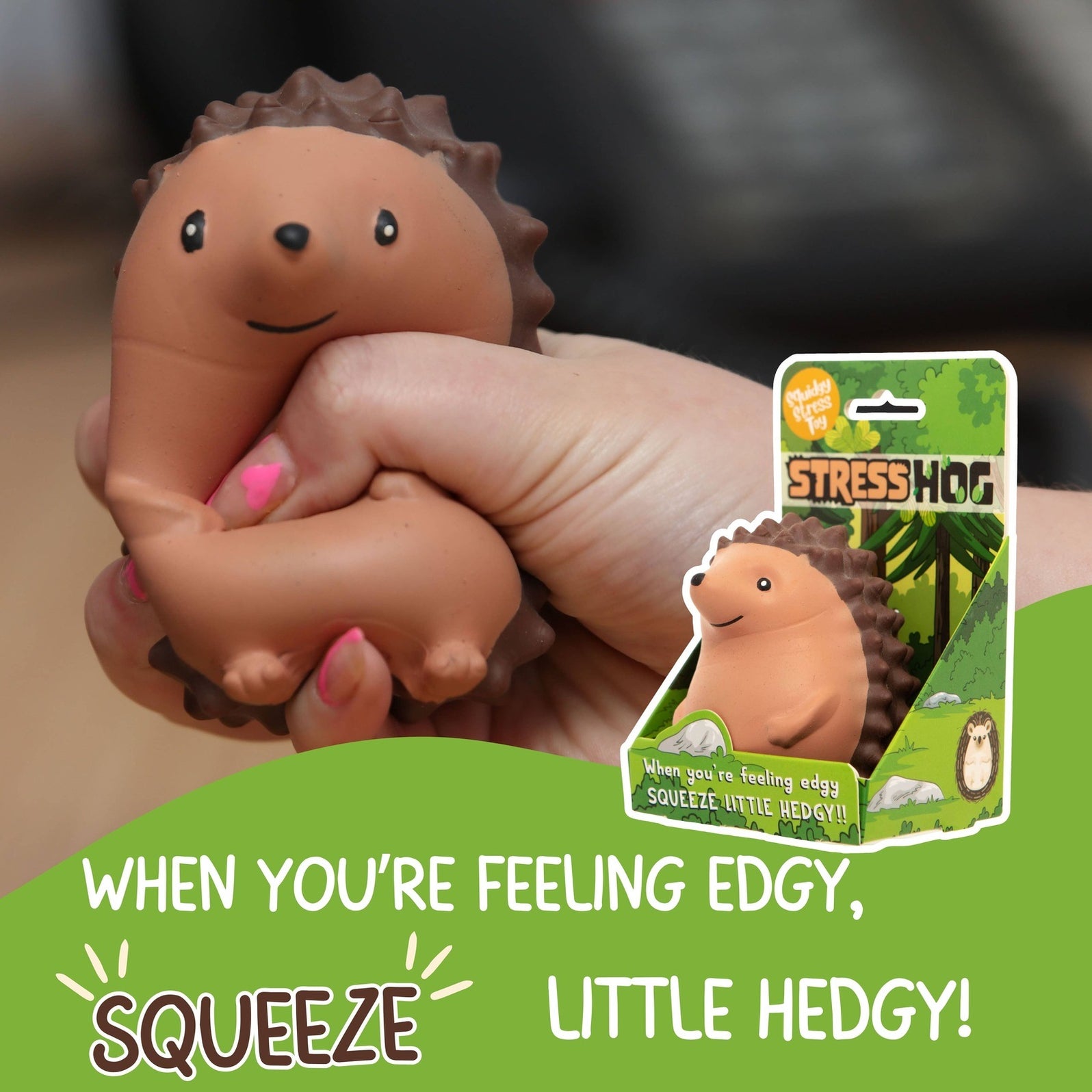 Stress Hog Stress Toy - Hedgehog Fidget/Stress Toys - The Board Game Hut