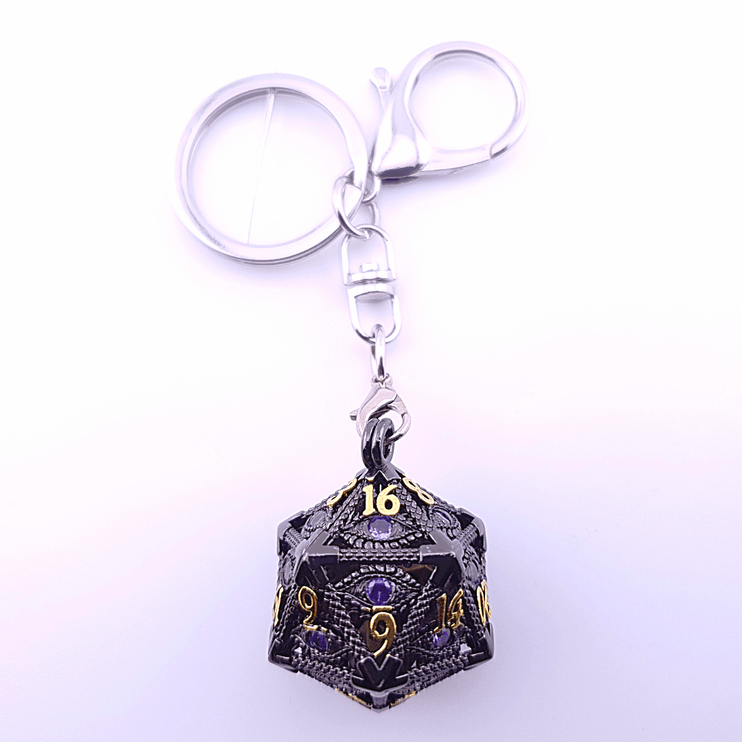 Vaultstone | D20 Keyring w/Mini Dice | Black/Purple Eye - The Board ...