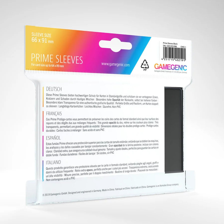 Gamegenic Prime Sleeves - Black - The Board Game Hut